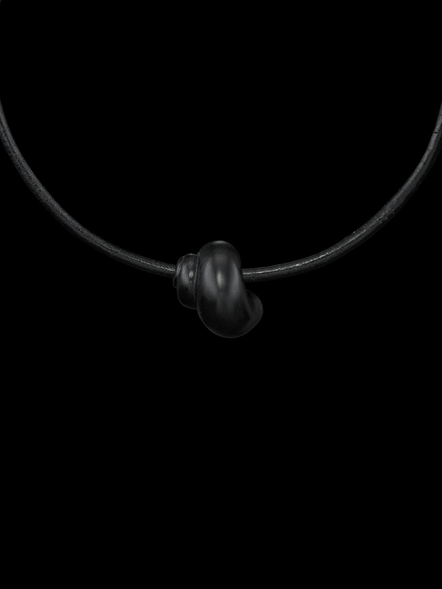 Ebony Wood Turbo Bead with Shark Fin – Dezso Sara Beltran